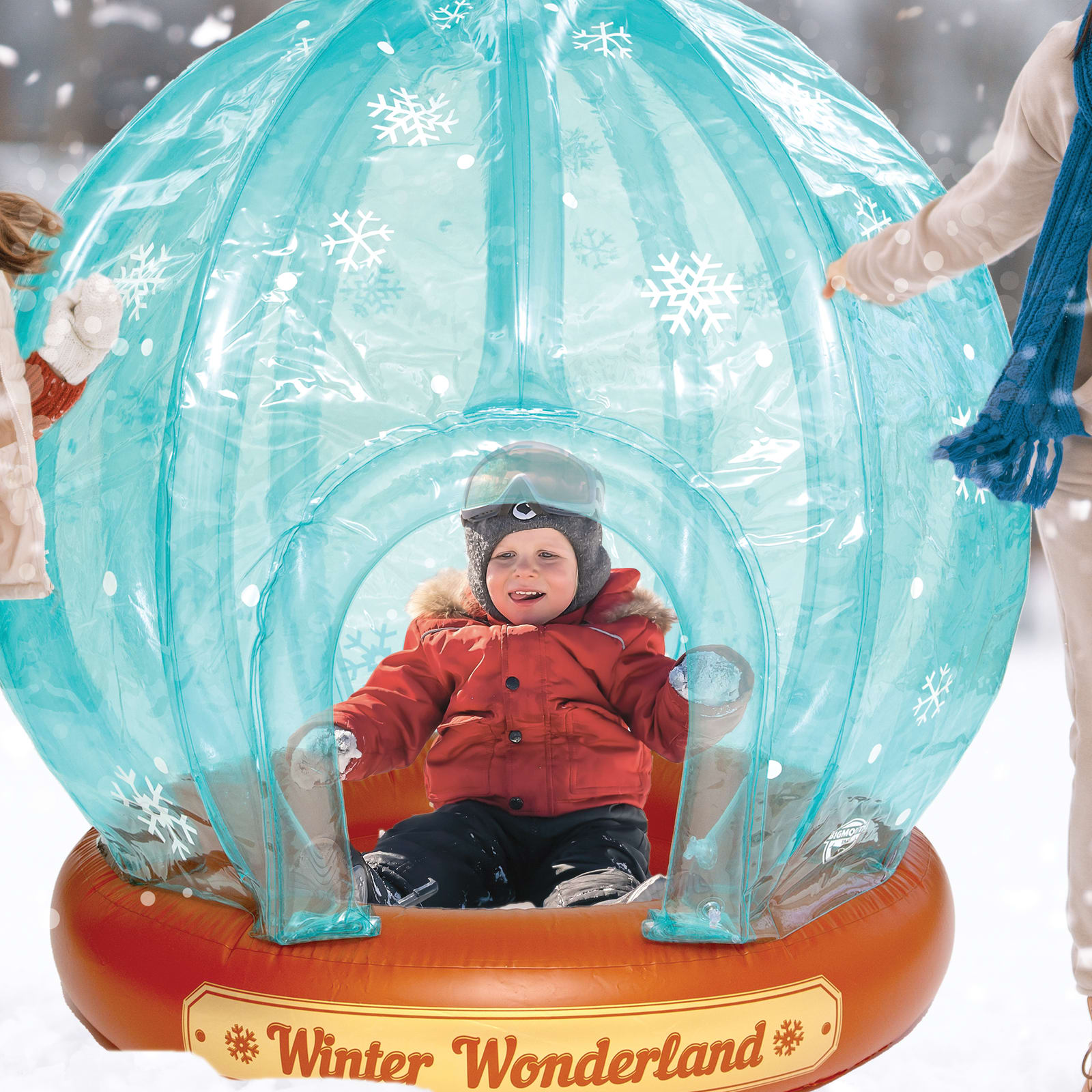 Inflatable snow globe store