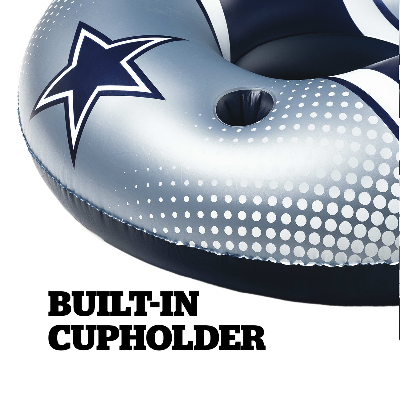 Dallas Cowboys 42 in Pool Float with cupholder and backrest
