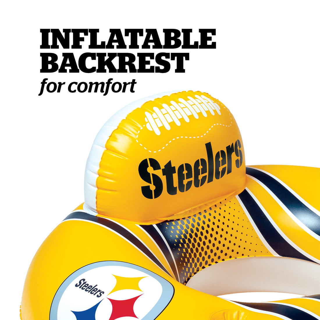 Pittsburgh Steelers 42 in Pool Float with cupholder and backrest
