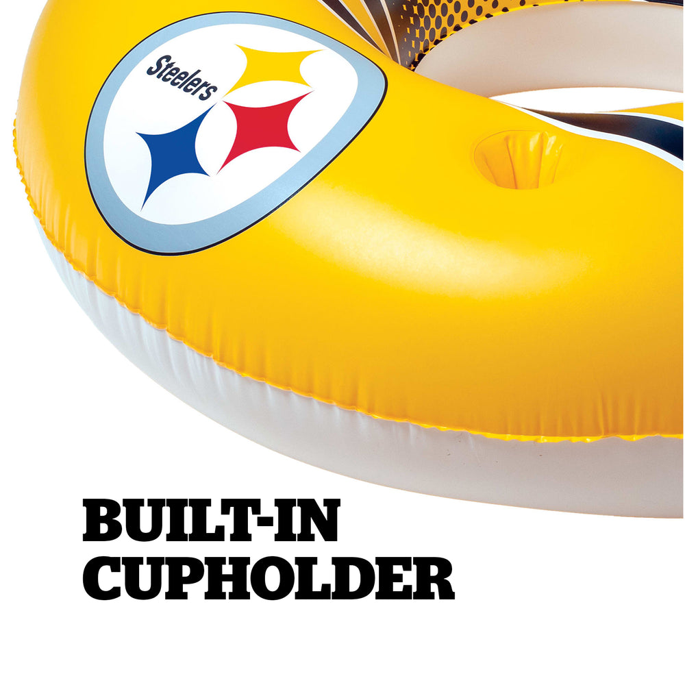 Pittsburgh Steelers 42 in Pool Float with cupholder and backrest