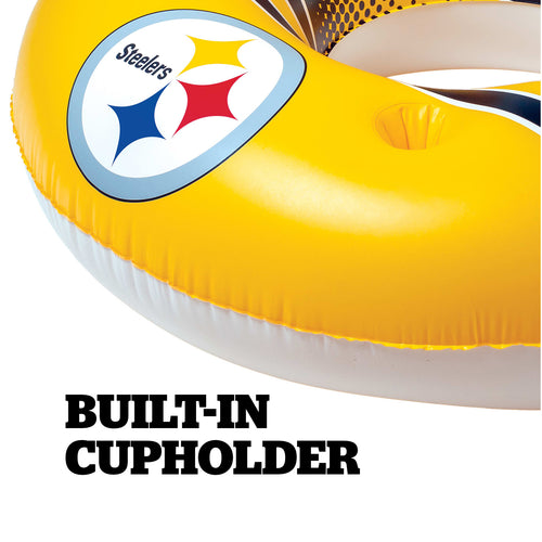 Pittsburgh Steelers 42 in Pool Float with cupholder and backrest